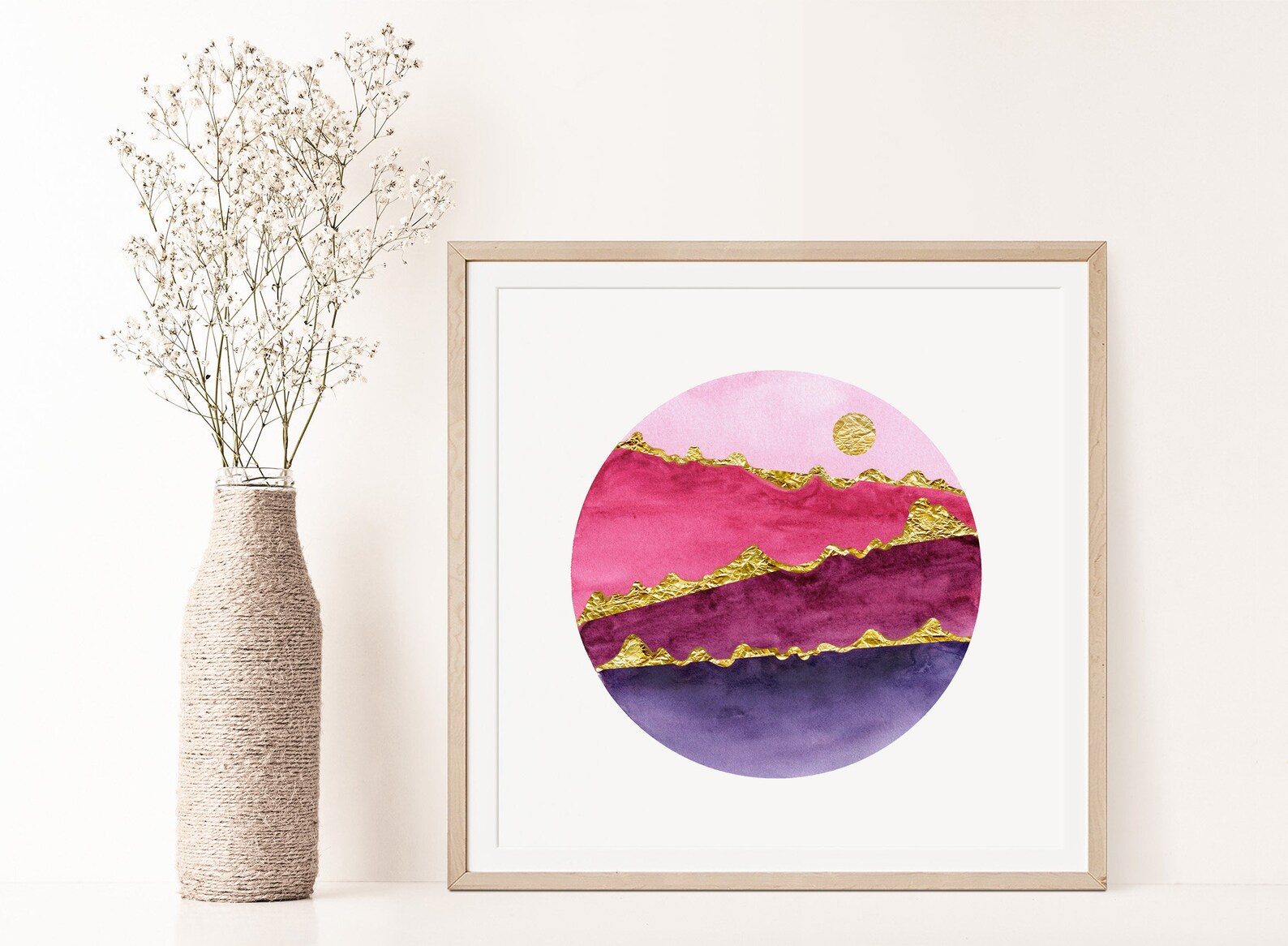 Jewel Tone Watercolor Abstract Art Print Abstract Sunset Ruby - Etsy