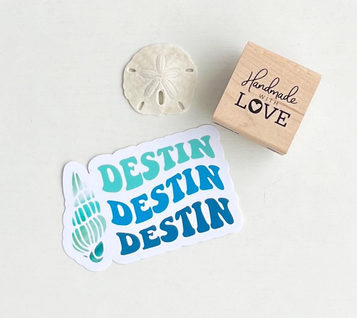 Destin Florida Vinyl Sticker, Vibrant Emerald Coast Sunshine State ...