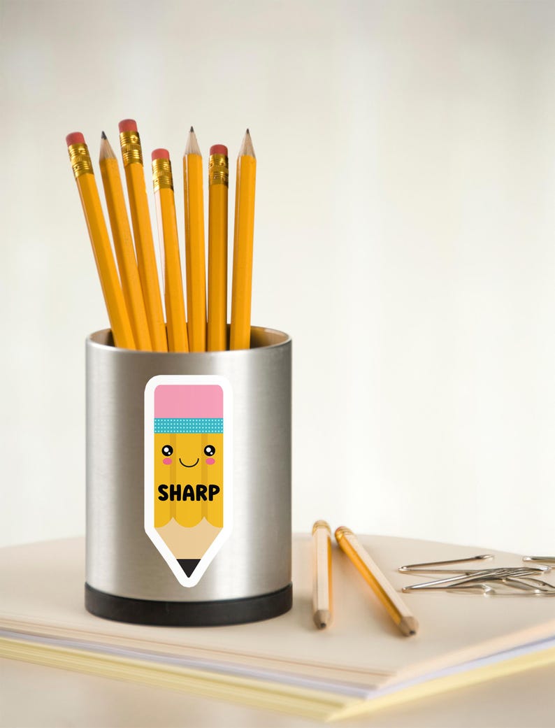 Sharp Dull Pencils Sticker Set, Back to School Vinyl Decals, Cute Gift ...