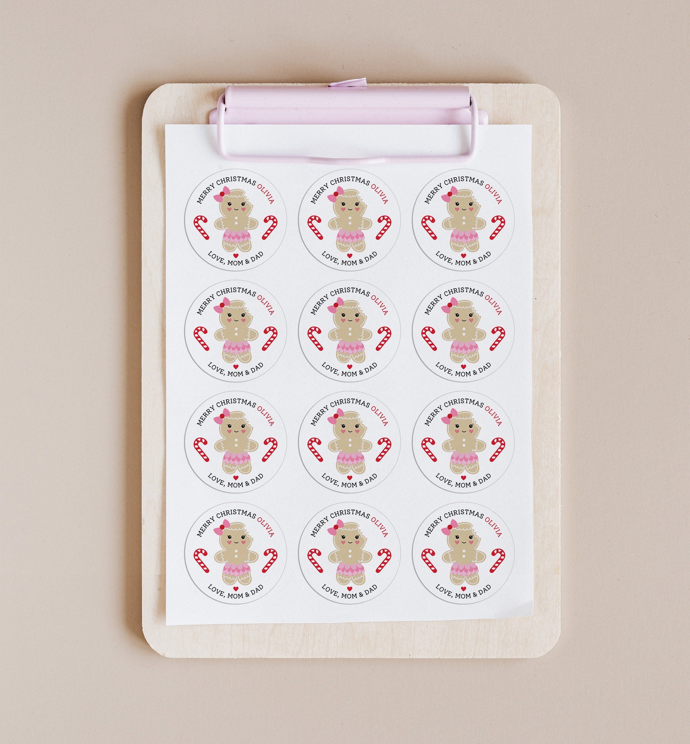 Personalized Christmas Stickers for Kids, Custom Merry Christmas Labels ...