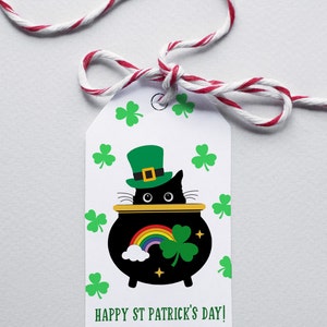 St Patrick's Day Gift Tag PRINTABLE, Irish Shamrock Rainbow Labels ...