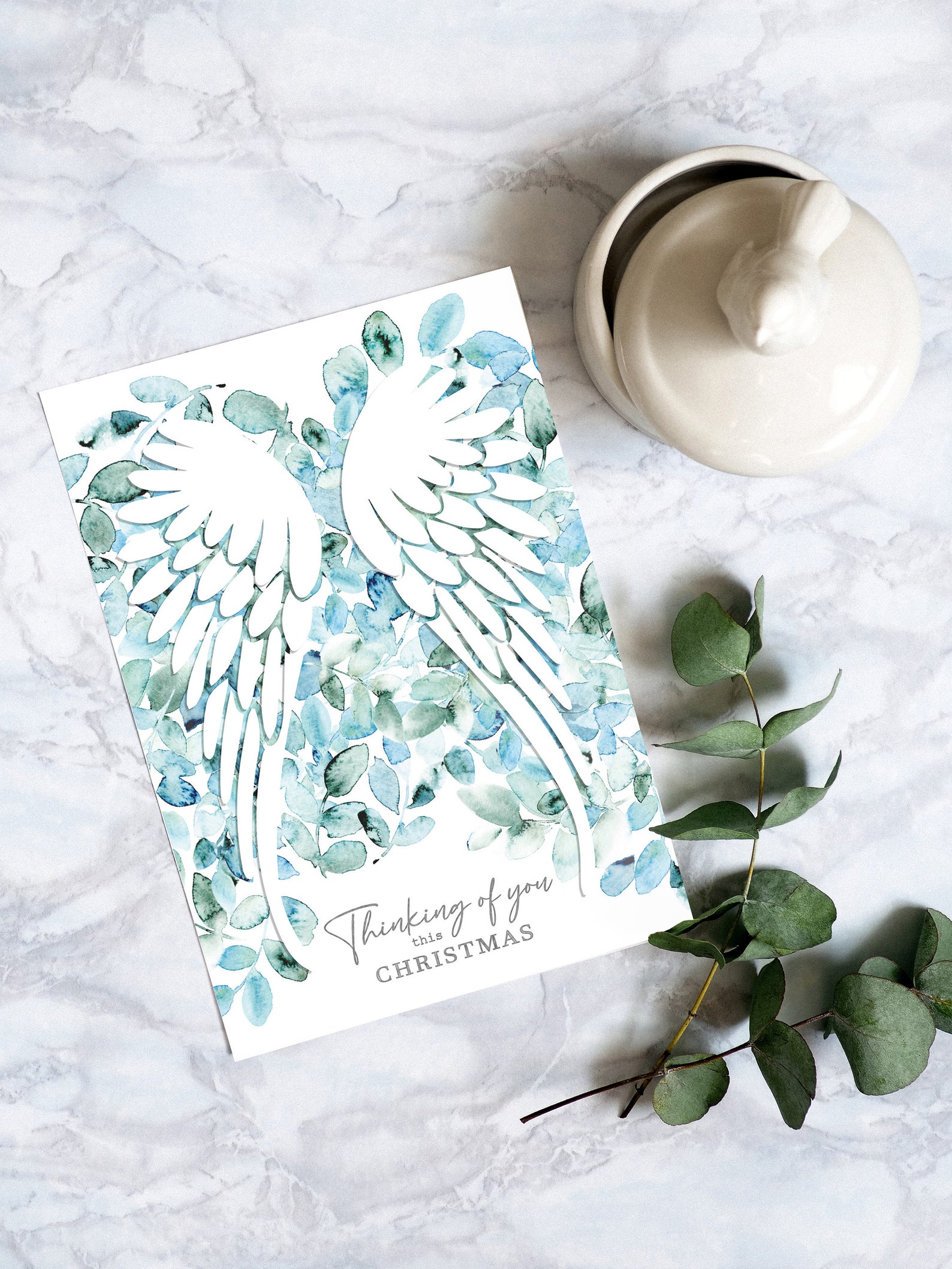 Christmas Card for Widow, Angel Wings Sympathy Card, Grief and Loss ...