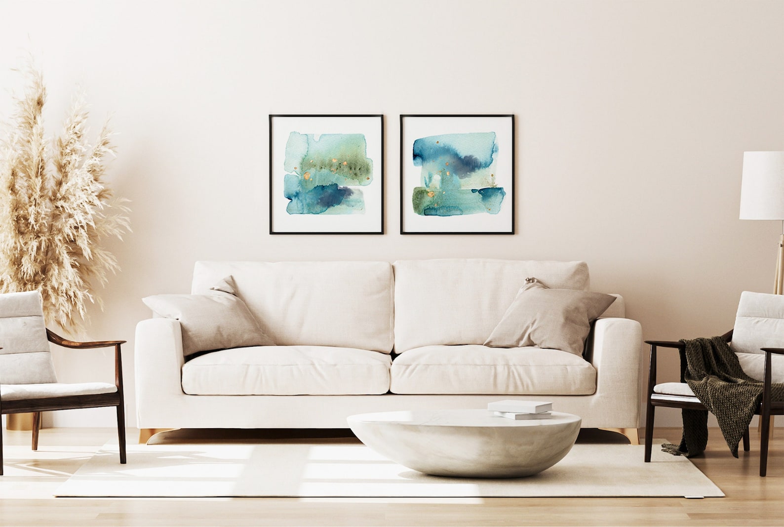 Abstract Landscape Wall Art Gold Indigo Beach Home Decor - Etsy