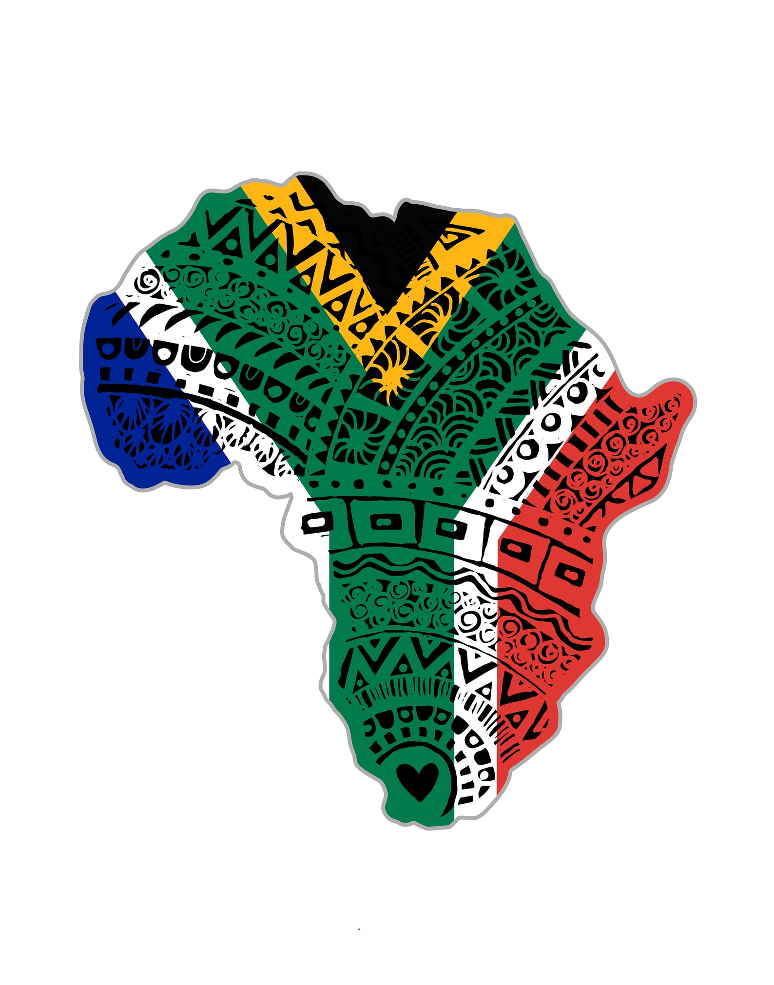 South Africa Art PRINTABLE, South African Flag Travel Wall Print ...
