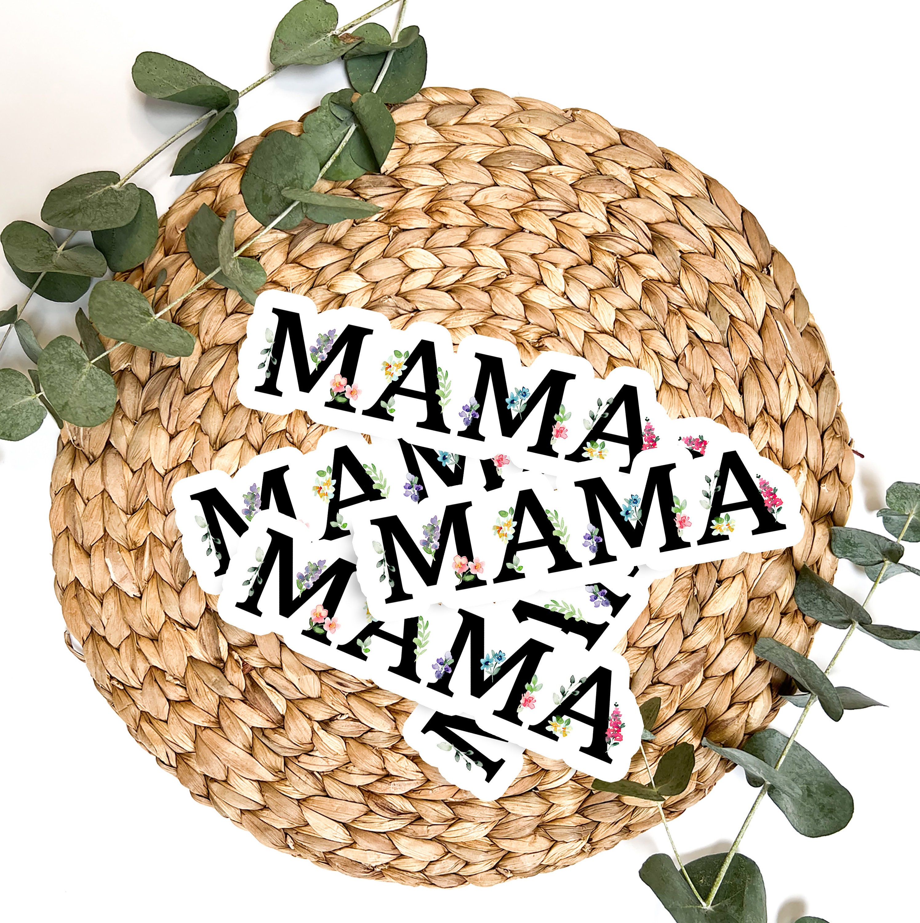 Mama Vinyl Sticker, Waterproof Wildflower Mom Decal, Boho Daisy Water ...
