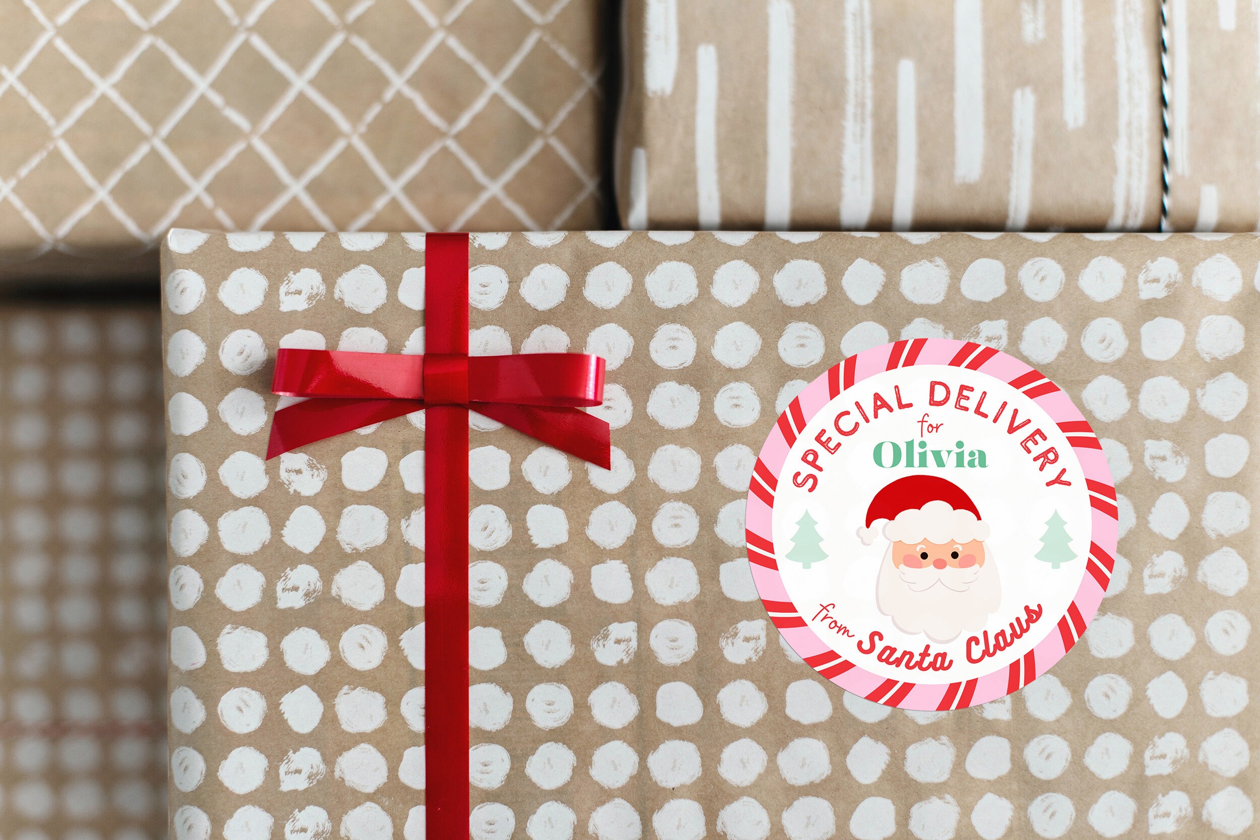 Personalized Santa Stickers, Custom Christmas Labels With Name, Bright ...
