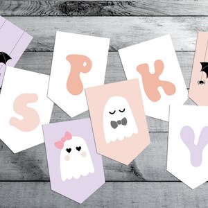 Pastel Halloween Banner PRINTABLE, Spooky Girl Halloween Birthday, Cute ...