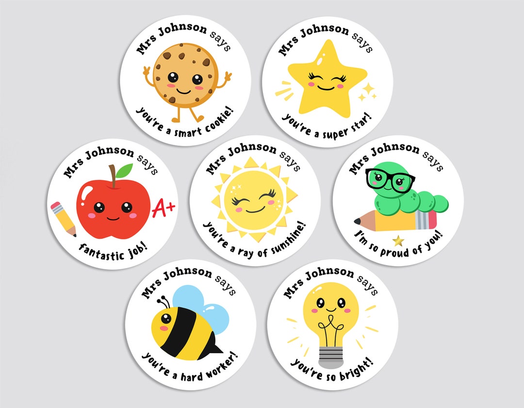 Personalized Teacher Reward Stickers, Custom Well Done Labels for ...