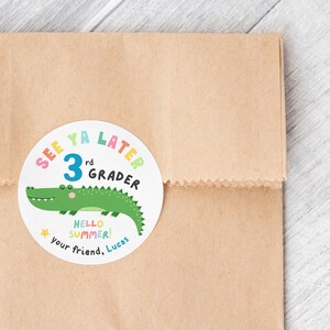 Personalized End of Year Stickers, Cute Alligator See Ya Later, Summer ...