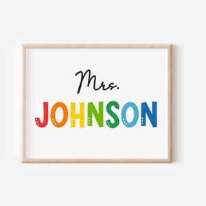 Teacher Name Sign PRINTABLE, Custom Welcome to Class Digital Print ...