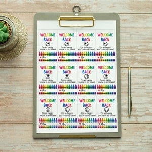 Back to School Gift Tag PRINTABLE, Welcome Back Teacher Class Gifts ...