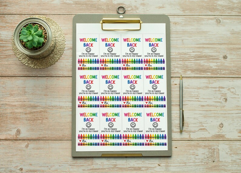 Back to School Gift Tag PRINTABLE, Welcome Back Teacher Class Gifts ...