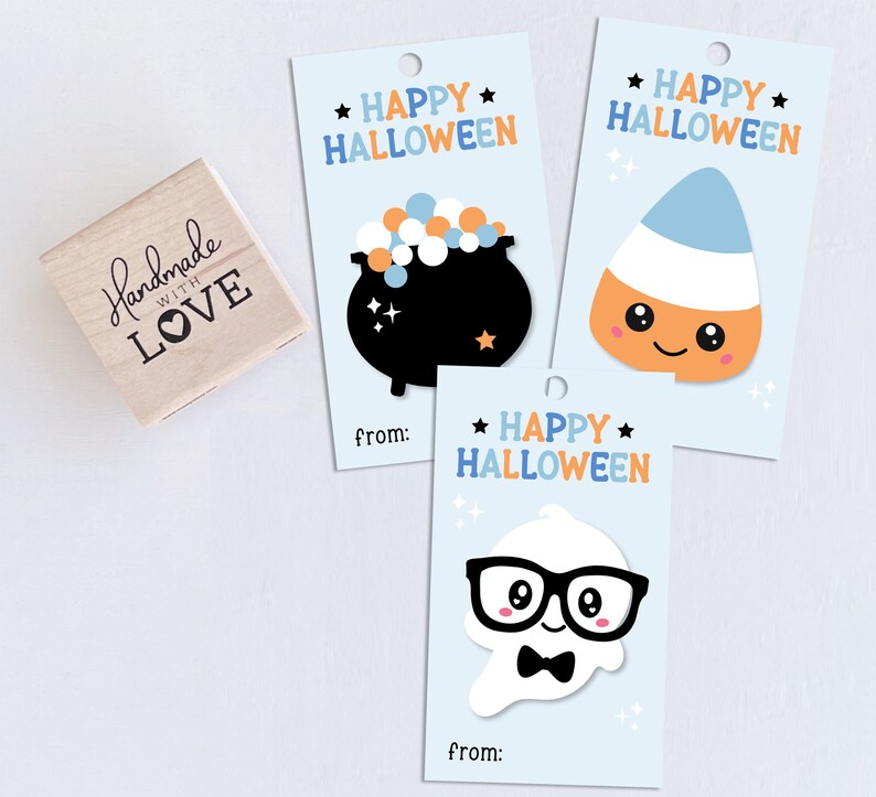 Kids Halloween Gift Tag PRINTABLE, Cute Halloween Tags for Boys ...