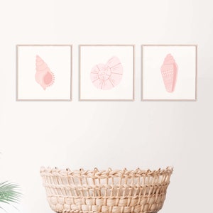 Blush Coastal Nursery Wall Art PRINTABLE, Pink Beach Girls Room Print ...