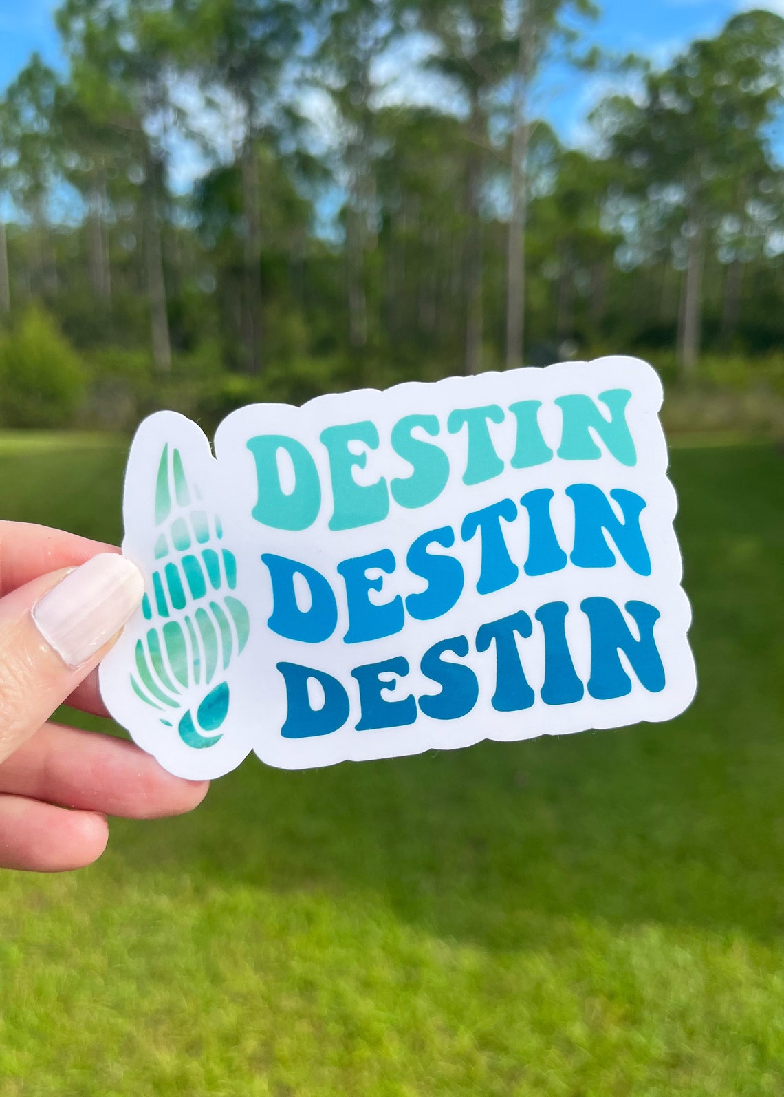 Destin Florida Vinyl Sticker, Vibrant Emerald Coast Sunshine State ...