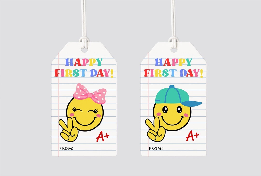 First Day of School Gift Tag PRINTABLE, Digital Back to School Favors ...
