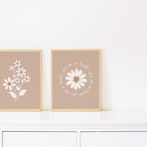 Neutral Daisy Nursery Wall Art, You Are so Loved Modern Daisy Decor ...