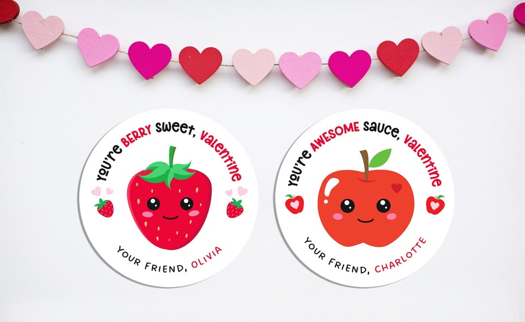 Berry Sweet Valentine Stickers Personalized, Awesome Sauce Valentine's ...