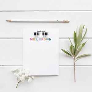 Music Teacher Notepad Personalized, Colorful Custom Boho Stationery ...