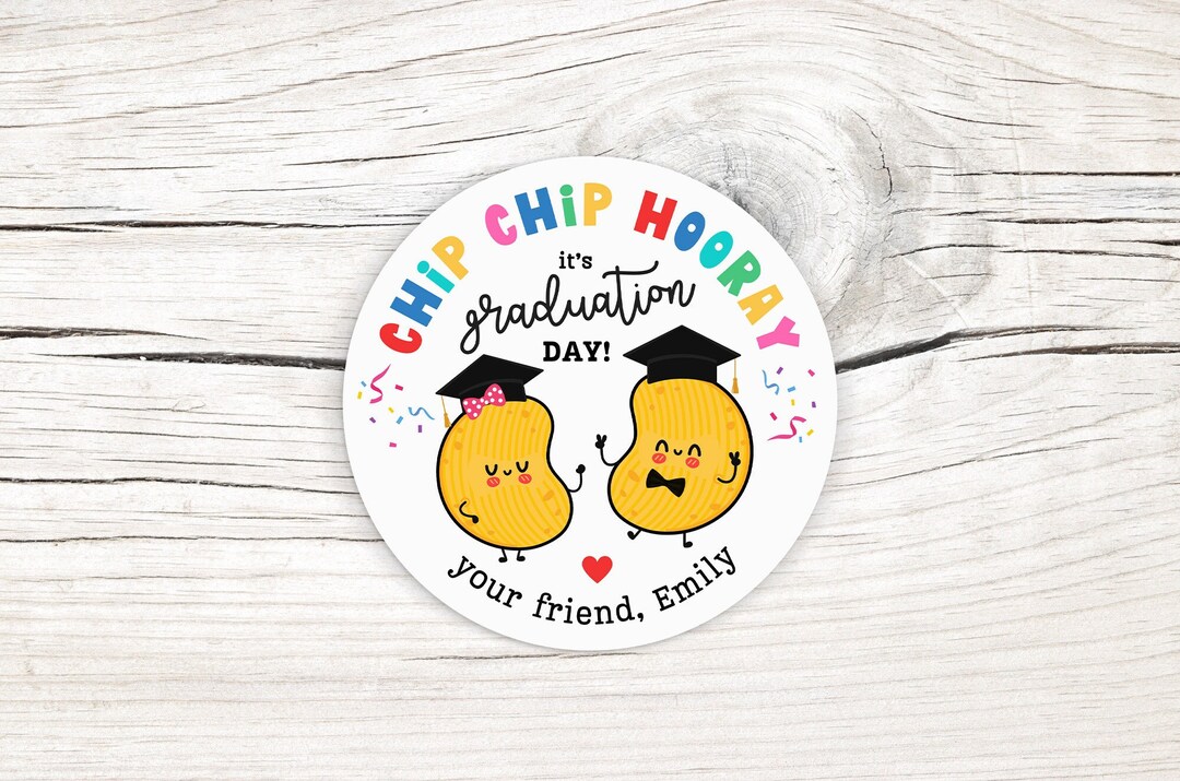 Personalized Graduation Stickers, End of Year Labels, Kids Chip Hooray ...