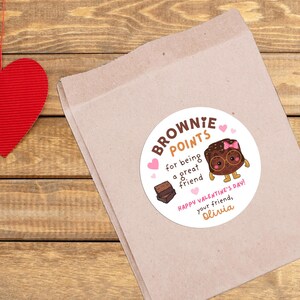 Valentine Brownie Stickers With Name, Personalized Cookie Treat Bag ...