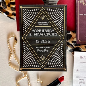 Hollywood Glam Wedding Invitations, Mob Wife Aesthetic, Great Gatsby ...