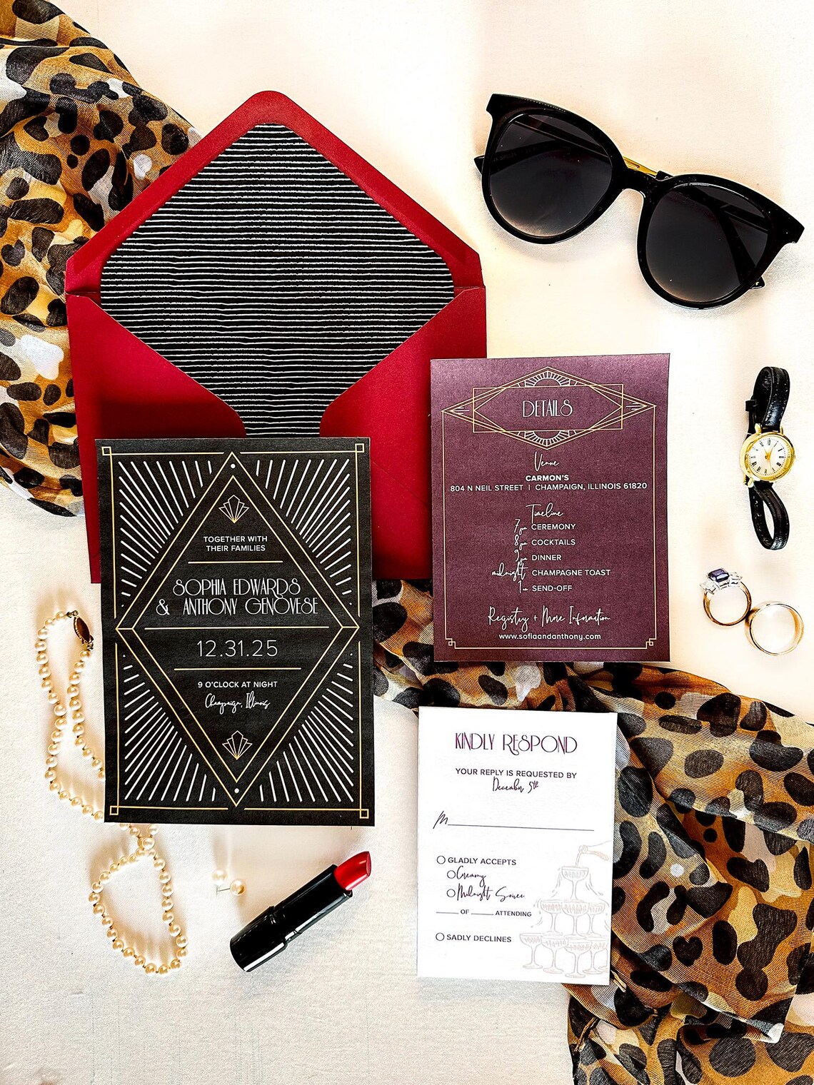 Hollywood Glam Wedding Invitations, Mob Wife Aesthetic, Great Gatsby ...