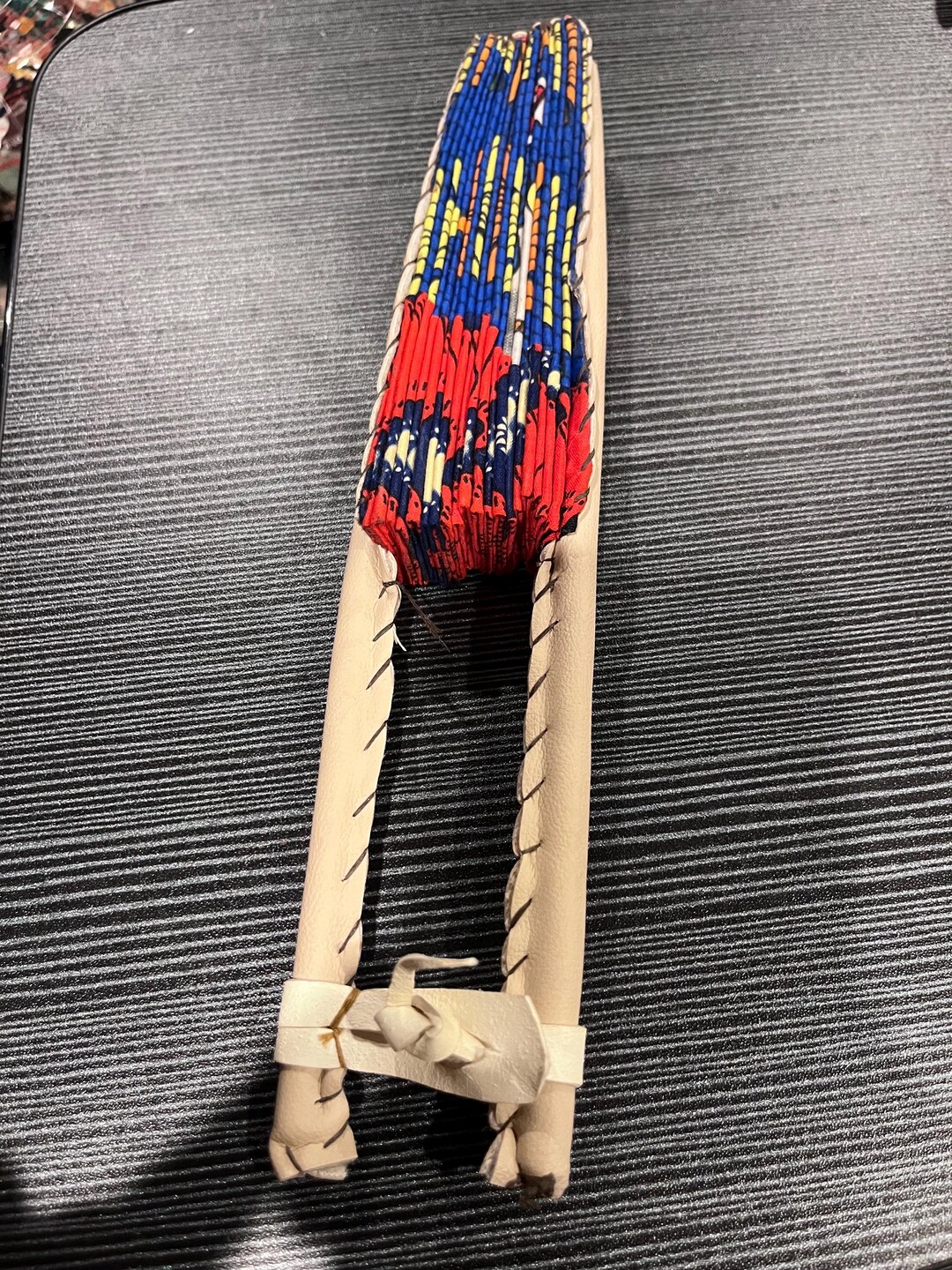 Ghanaian Ankara Hand Fan With Leather Handle – African Print Folding ...