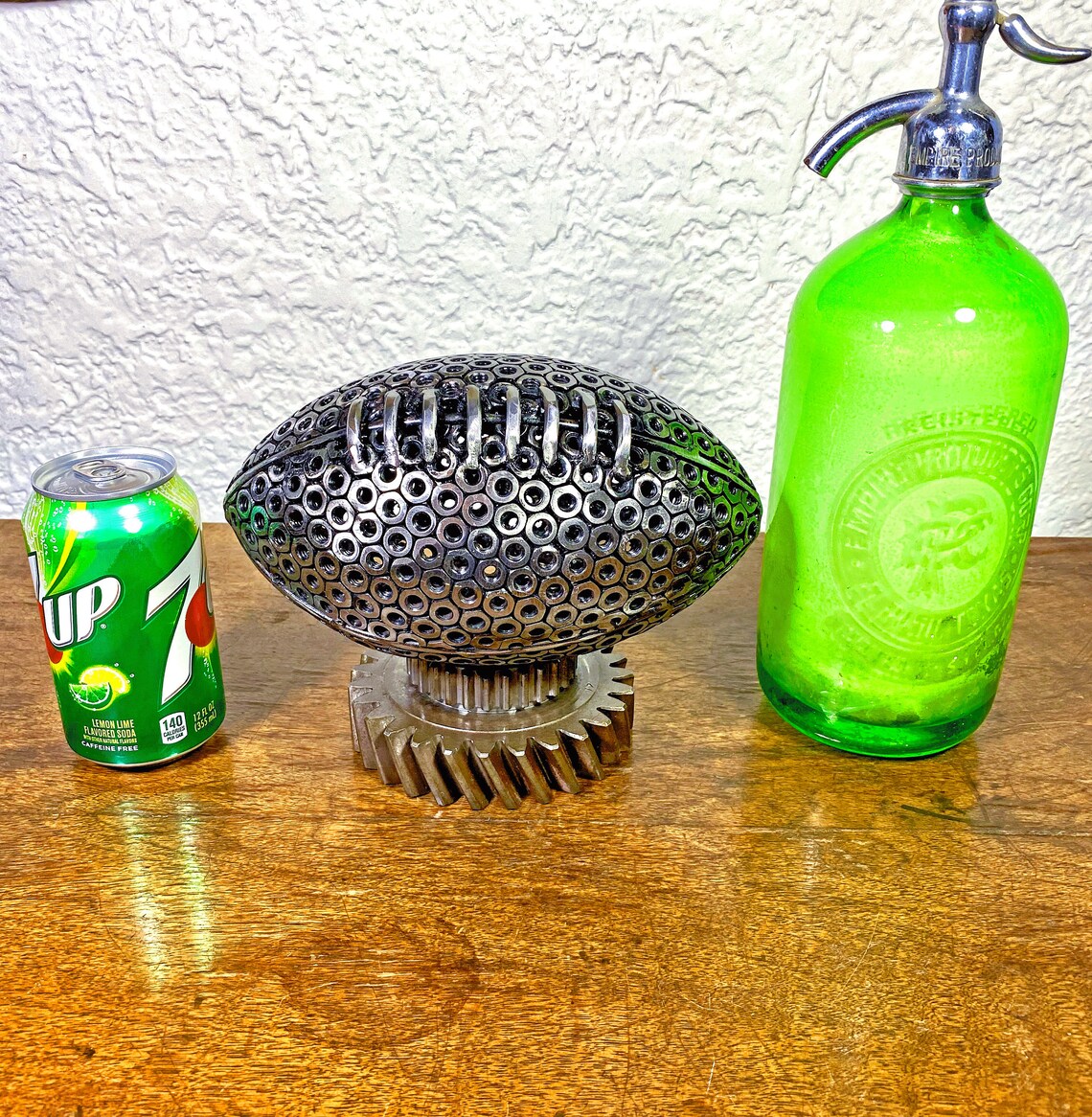 Welded Metal Nut Football Sculpture, Gear Base, Man Cave Decor - Etsy