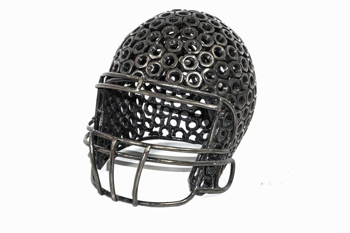 Football Helmet Sculpture /metal Helmet / Football Player - Etsy