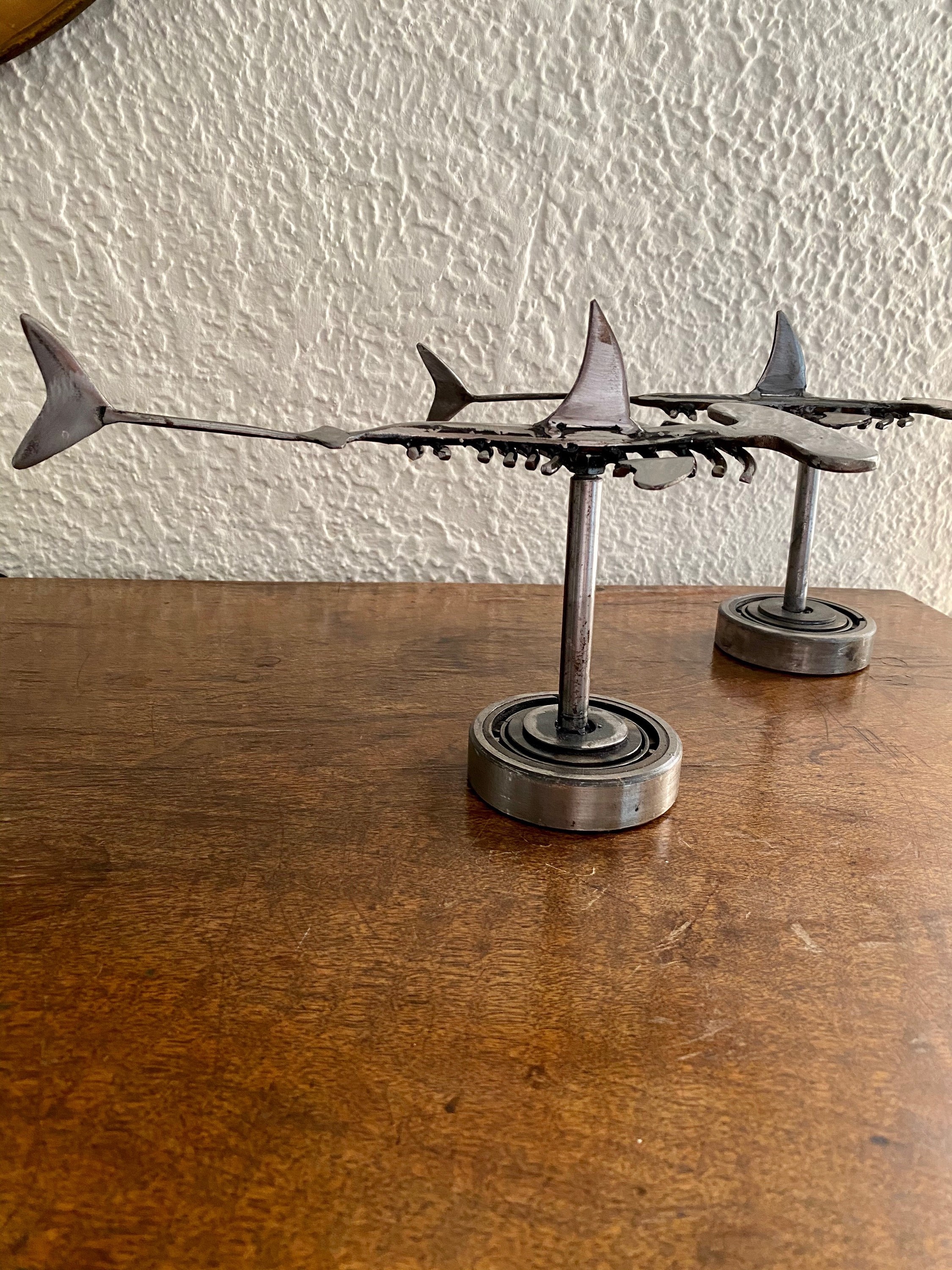 Handcrafted Metal Hammerhead Shark Sculpture, Ocean Decor - Etsy