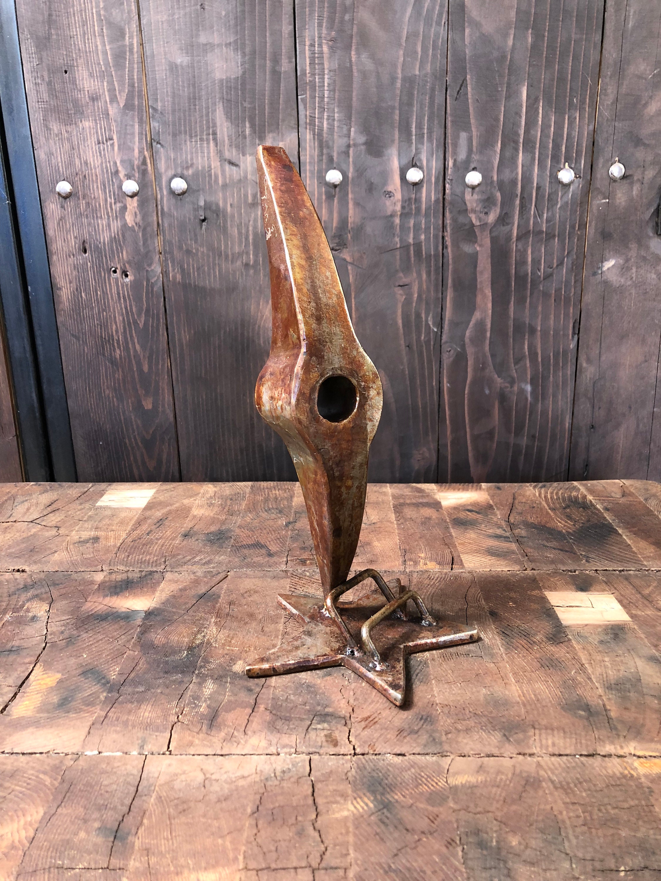 Handmade Miner Pick Sculpture: Rustic Business Card Holder, Graduation ...