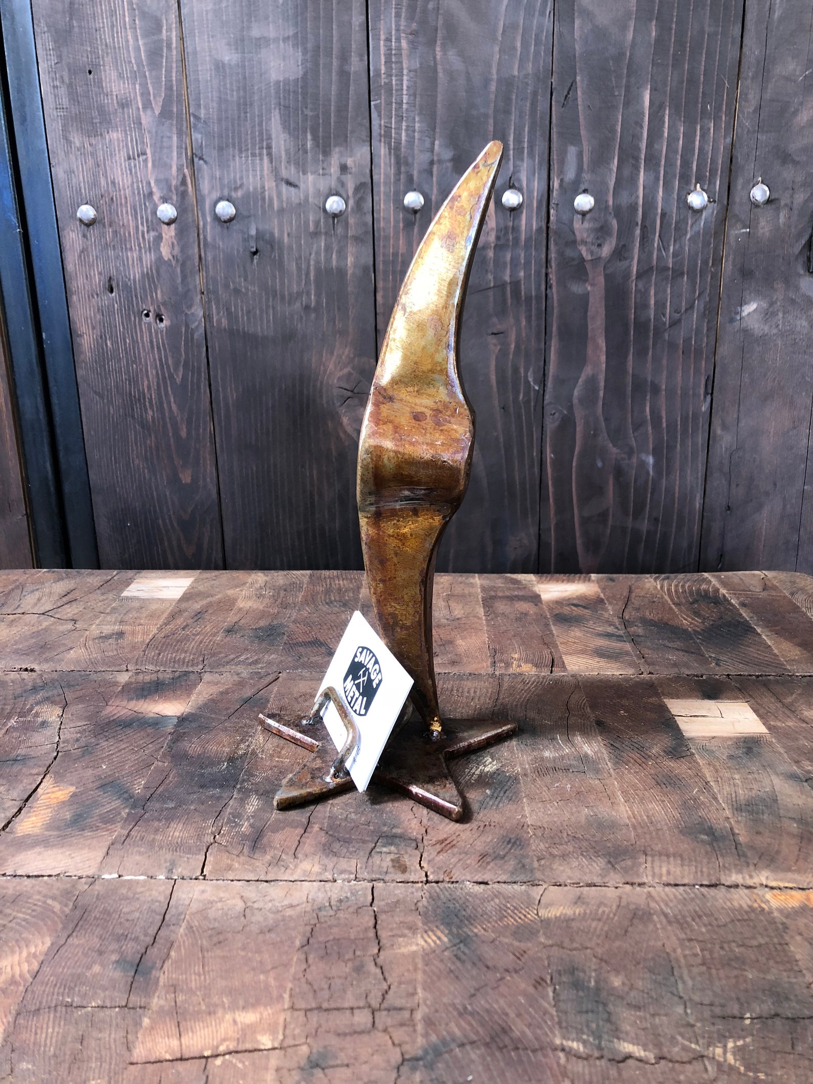Handmade Miner Pick Sculpture: Rustic Business Card Holder, Graduation ...