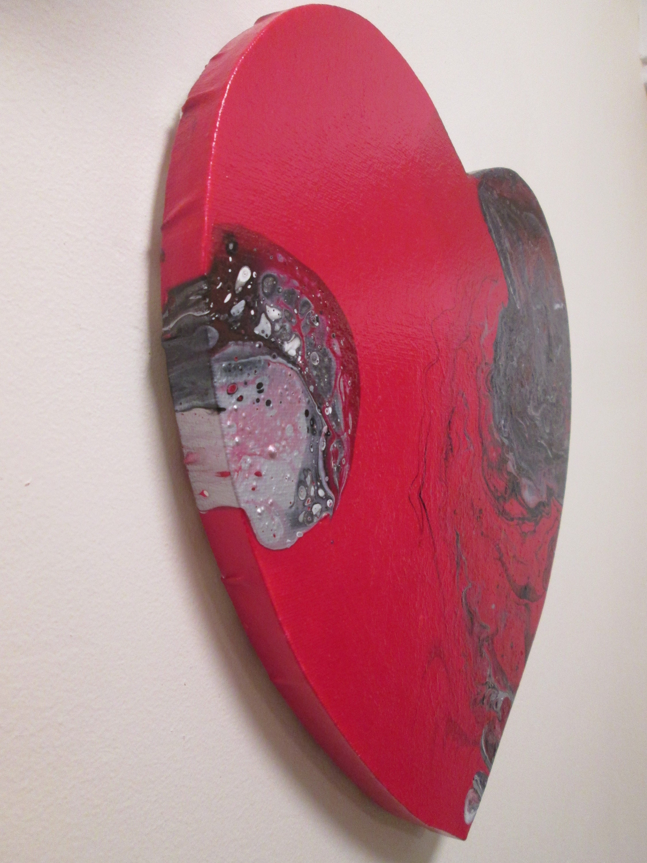 Paint Pouring Heart Wall Art Wall Art Painted Canvas Heart - Etsy