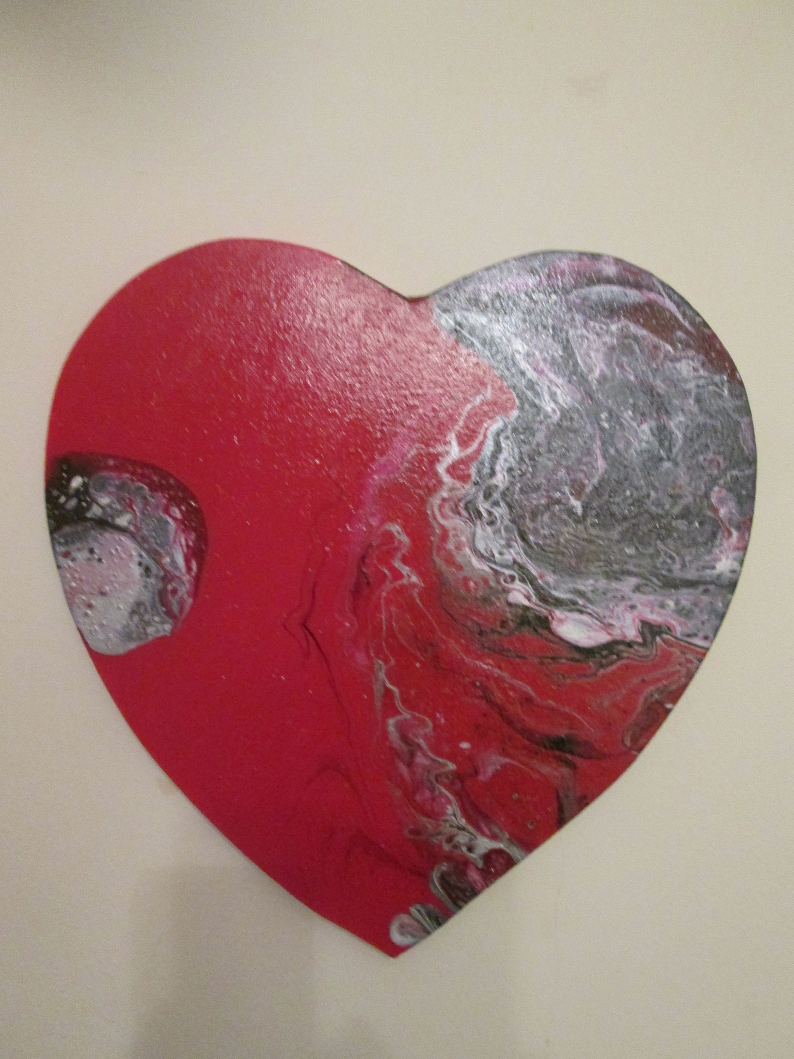 Paint Pouring, Heart Wall Art, Wall Art, Painted Canvas, Heart Painting ...