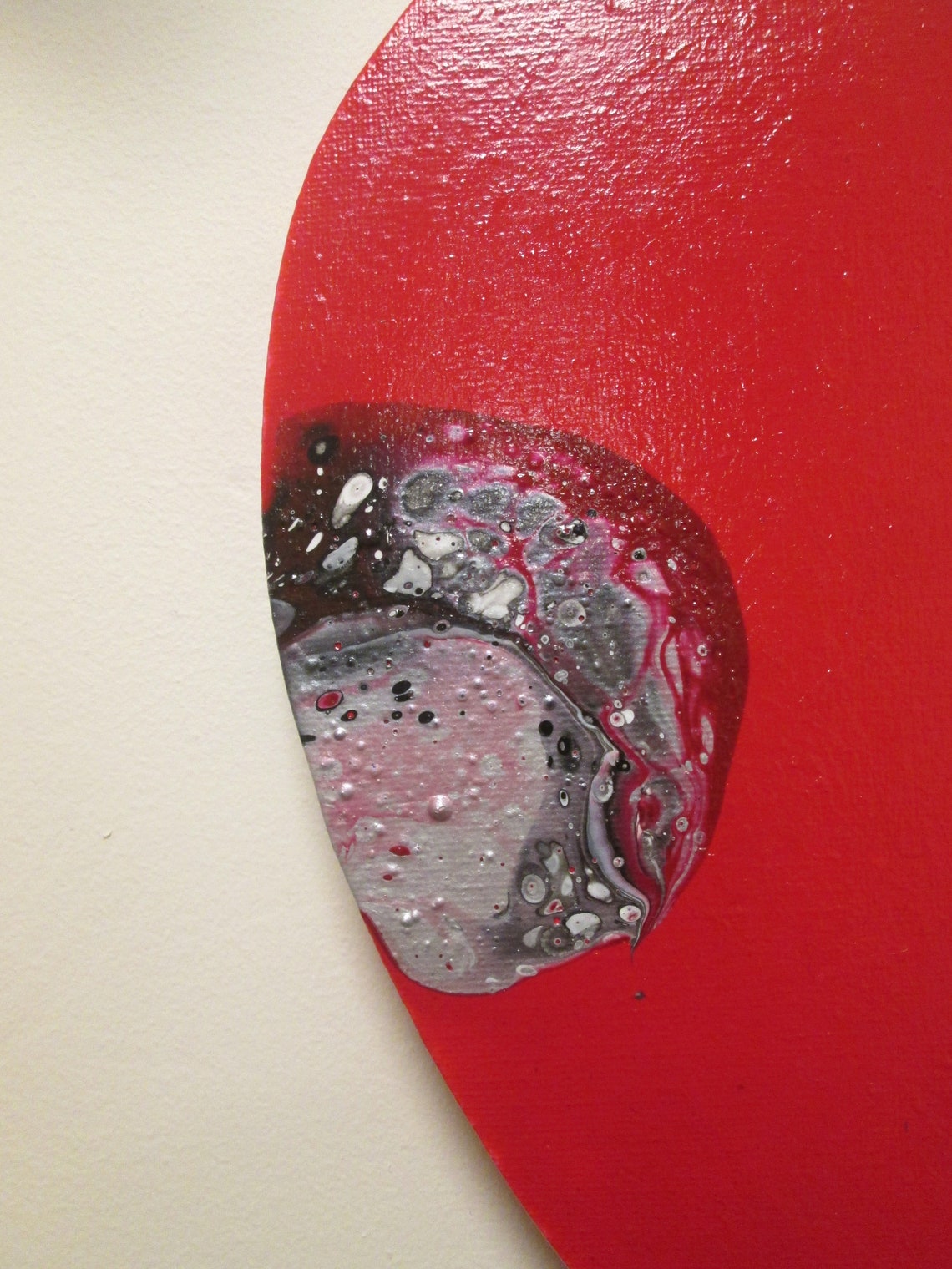 Paint Pouring Heart Wall Art Wall Art Painted Canvas Heart - Etsy