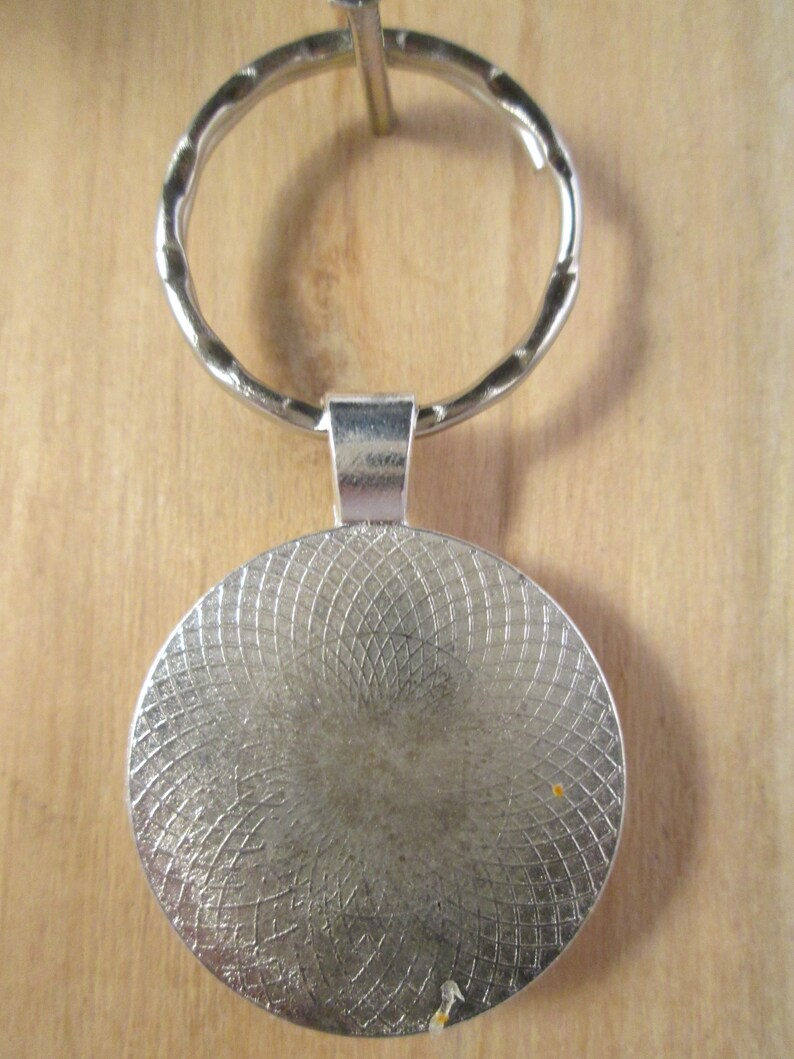 OOAK Keyring, Blue Keyring, Hand Painted Keyring, Round Keyring ...