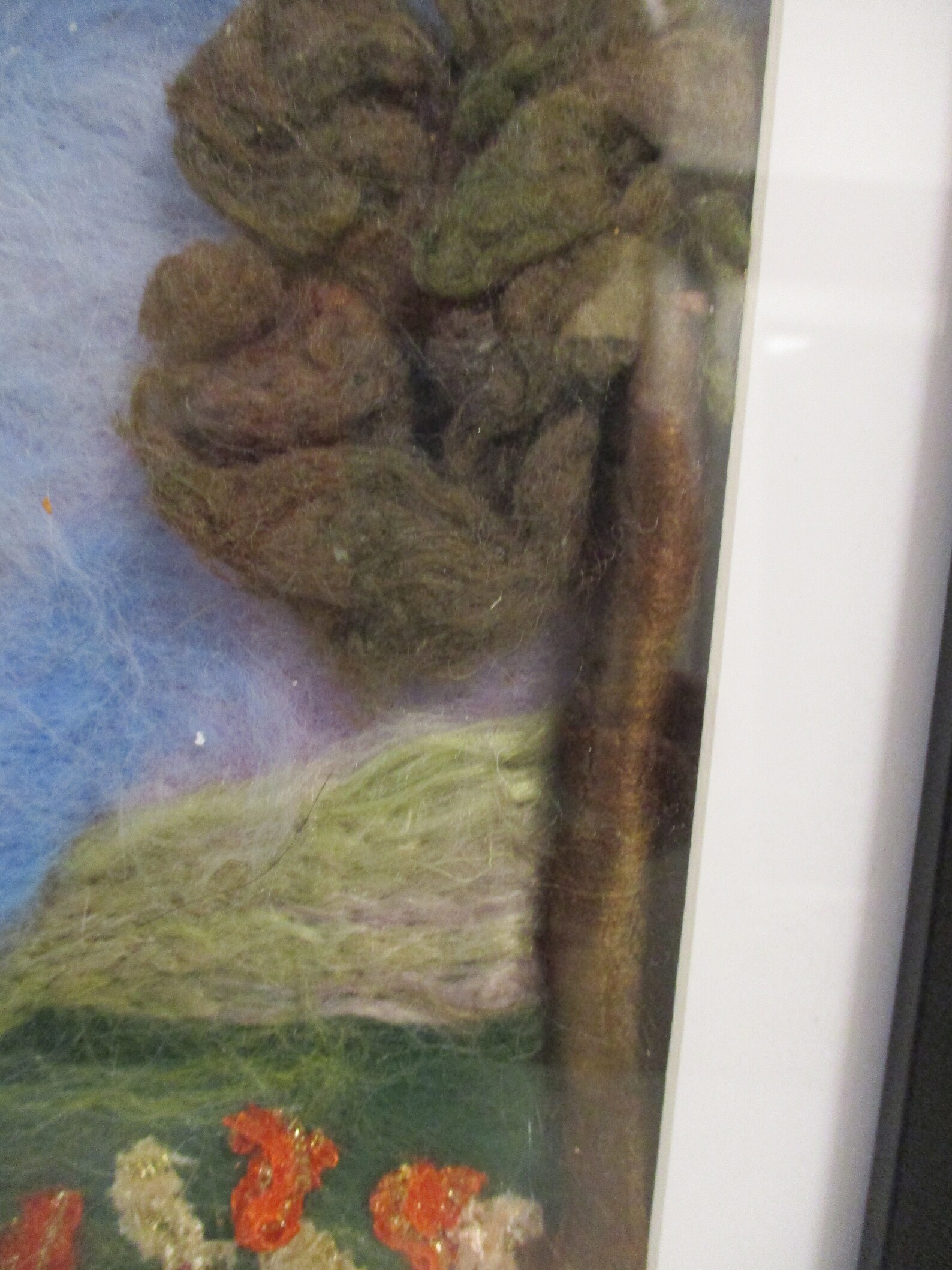 Wool Picture, Landscape Scene, Needle Felted Picture, Mixed Media Wall ...