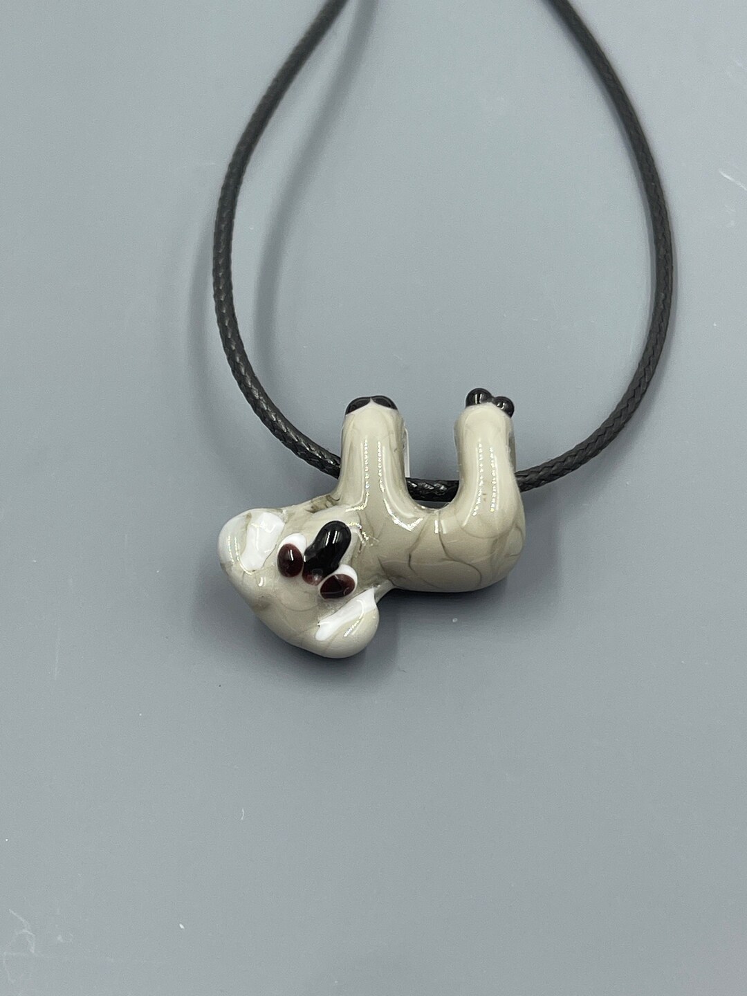 Hand Blown Hanging Koala Necklace for Animal Lovers, Lampwork Glass ...