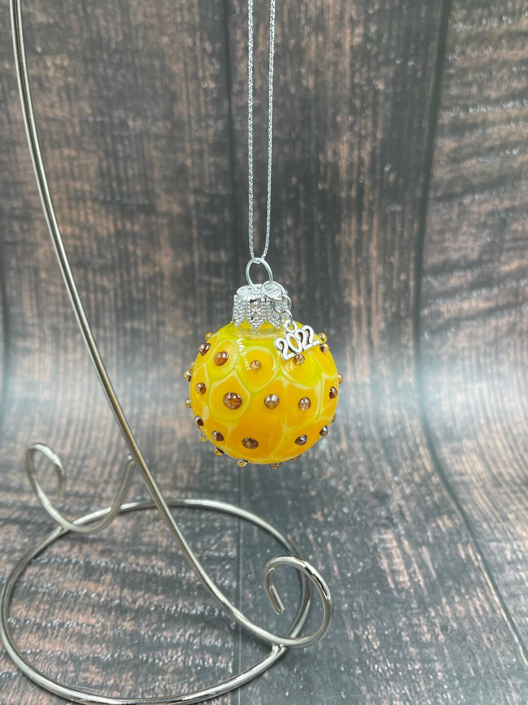 Handmade 2022 Yellow Virus Glass Ornament Virus Art Glass - Etsy