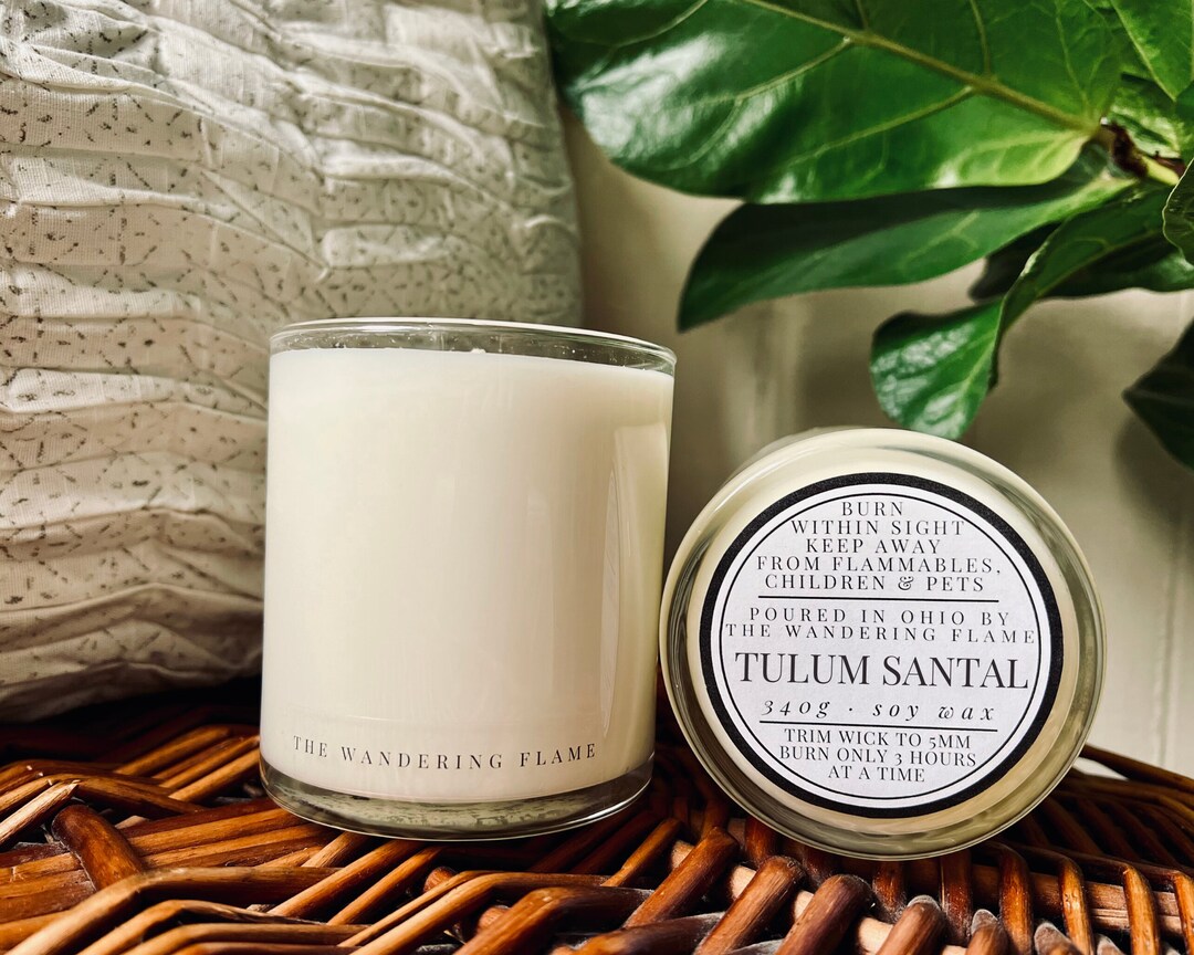 Tulum Santal 12oz Scented Candle Woodsy Candle 100% Pure - Etsy