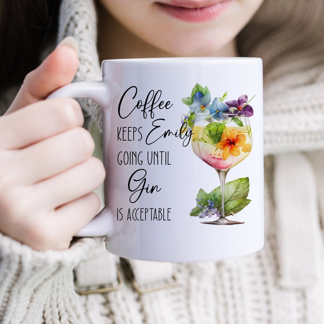 Funny Gin Lover Mug: Personalised Coffee to Gin Gift - Etsy UK