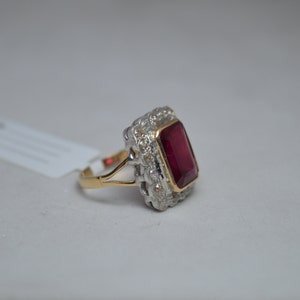 Antique Victorian Style Ruby Diamond Ring 925silver14kgold - Etsy