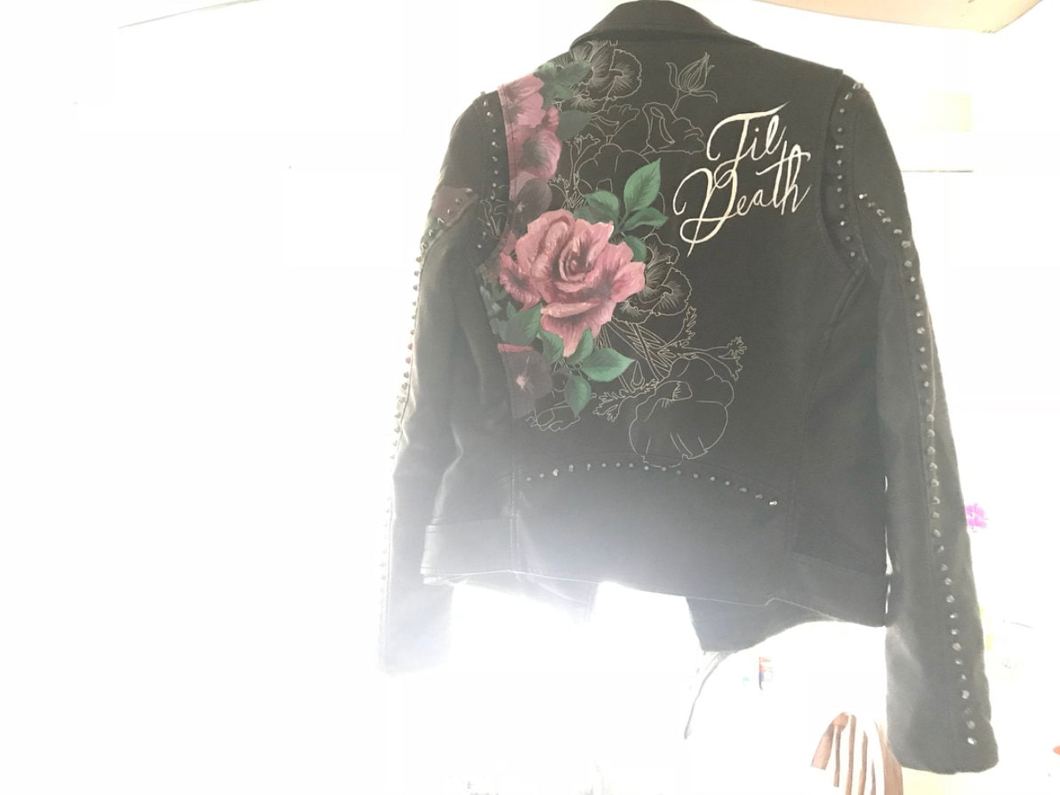 Custom Hand-painted Leather Jackets - Etsy