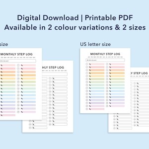 Monthly Step Log Printable | Track Your Daily Steps | Step Tracker ...