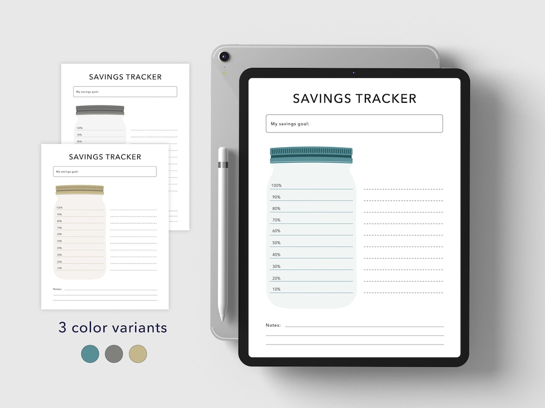 Savings Tracker Digital Savings Goal Digital Download Tracking Sheet ...