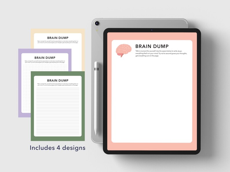 Brain Dump Digital Template for Digital Planners & Journals - Etsy