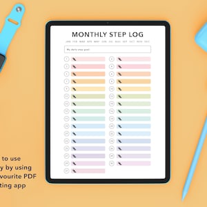Monthly Step Log Printable | Track Your Daily Steps | Step Tracker ...
