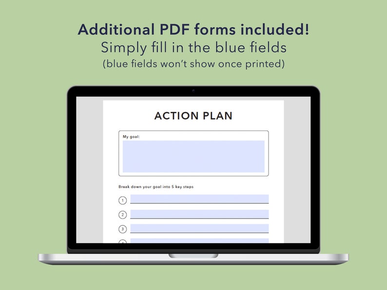 Action Plan Worksheet | Printable PDF and Editable Form - Etsy