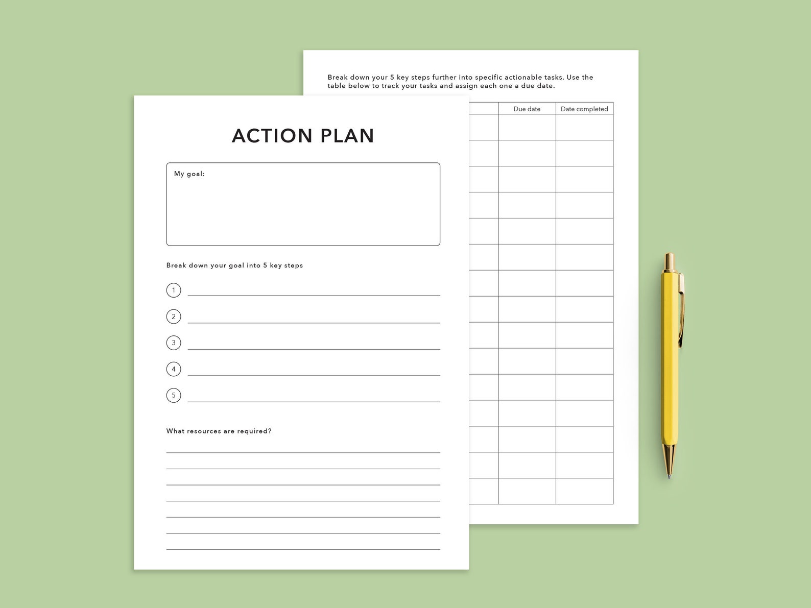 Action Plan Worksheet | Printable PDF and Editable Form - Etsy